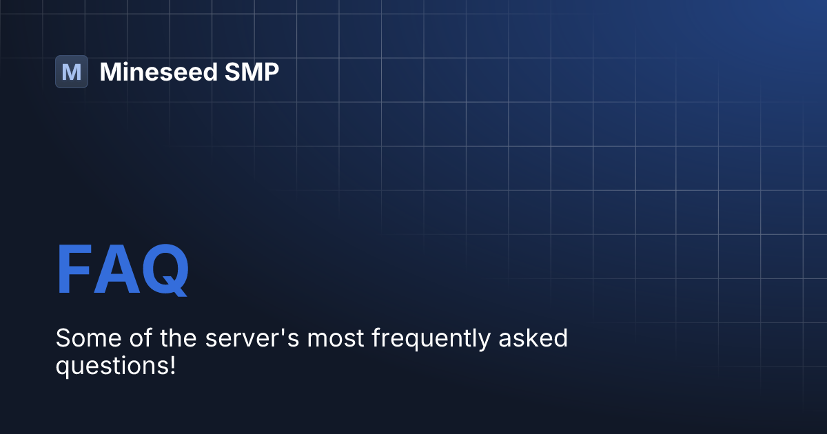 FAQ | Mineseed SMP